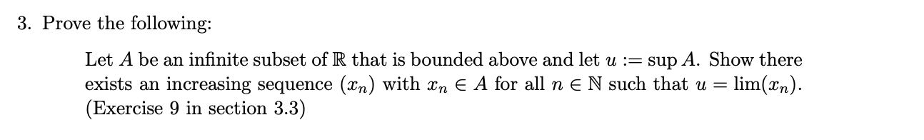 Solved 3 Prove The Following Let A Be An Infinite Subset