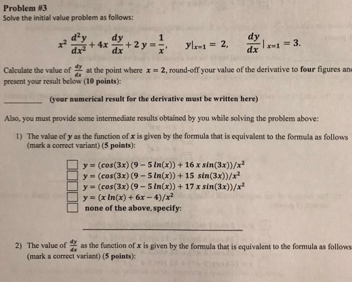 Solved Problem #3 Solve the initial value problem as | Chegg.com
