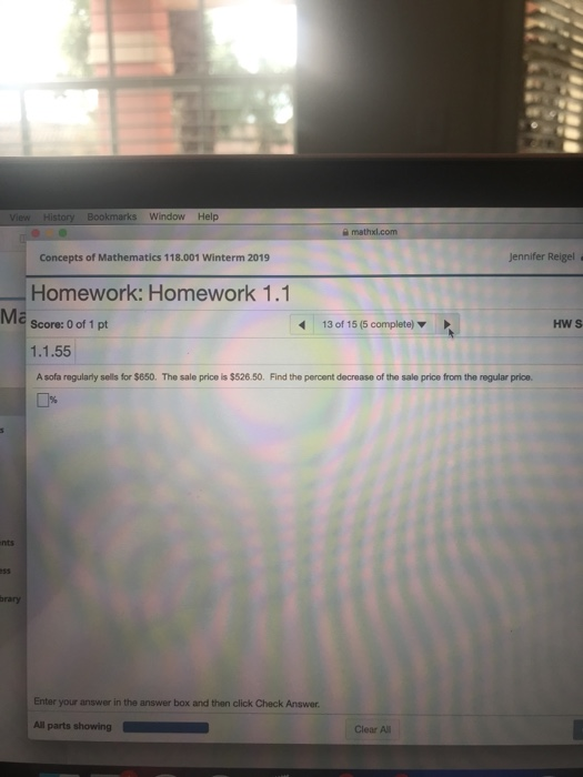 Solved View History Bookmarks Window Help mathxl.com | Chegg.com