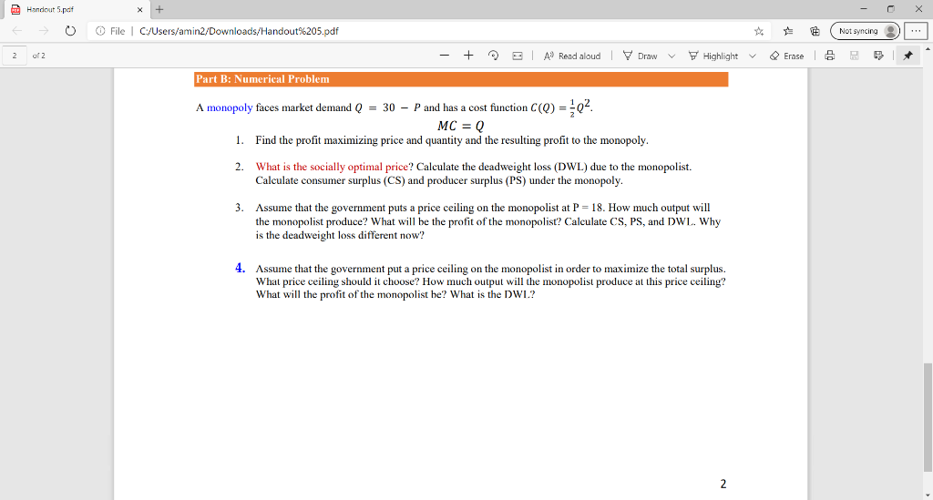 Solved Handout 5.pot File | Chegg.com