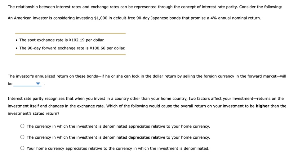 The relationship between interest rates and exchange | Chegg.com