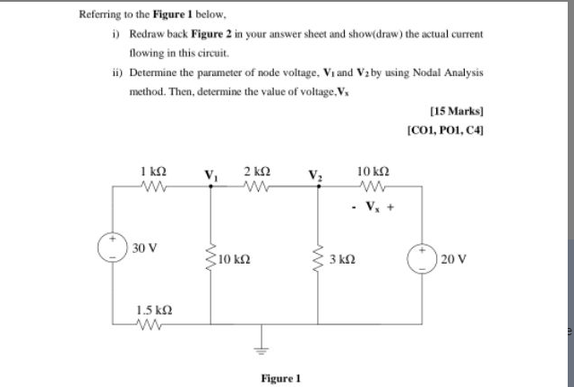 Solved Referring to the Figure 1 below, i) Redraw back | Chegg.com