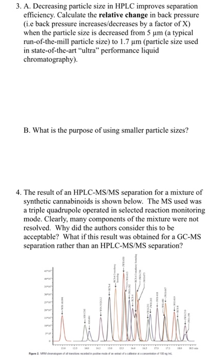 Solved 3. A. Decreasing particle size in HPLC improves | Chegg.com