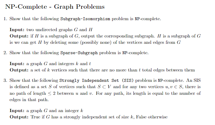 Solved 1. Show that the following Subgraph-Isomorphism | Chegg.com