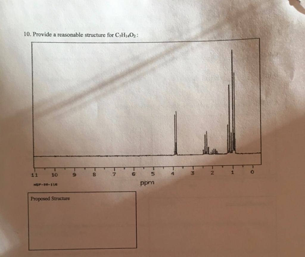 Solved 10. Provide a reasonable structure for C7H14O2 : 11 | Chegg.com