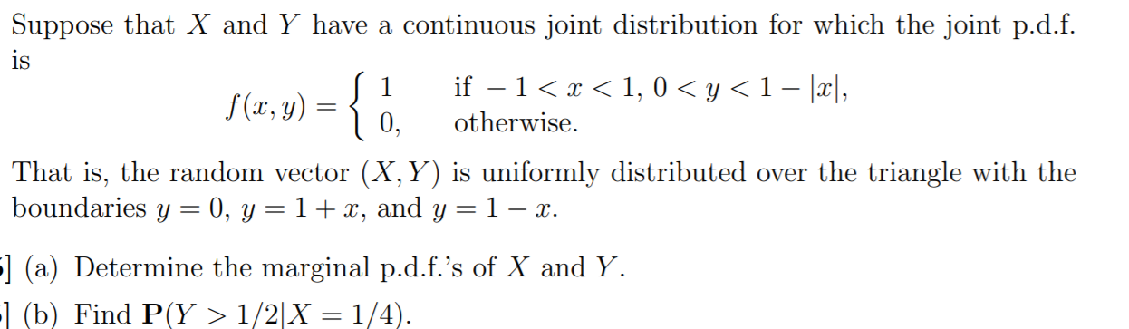 Solved Suppose that X and Y have a continuous joint | Chegg.com