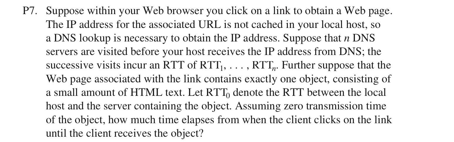 Solved 7. Suppose within your Web browser you click on a | Chegg.com