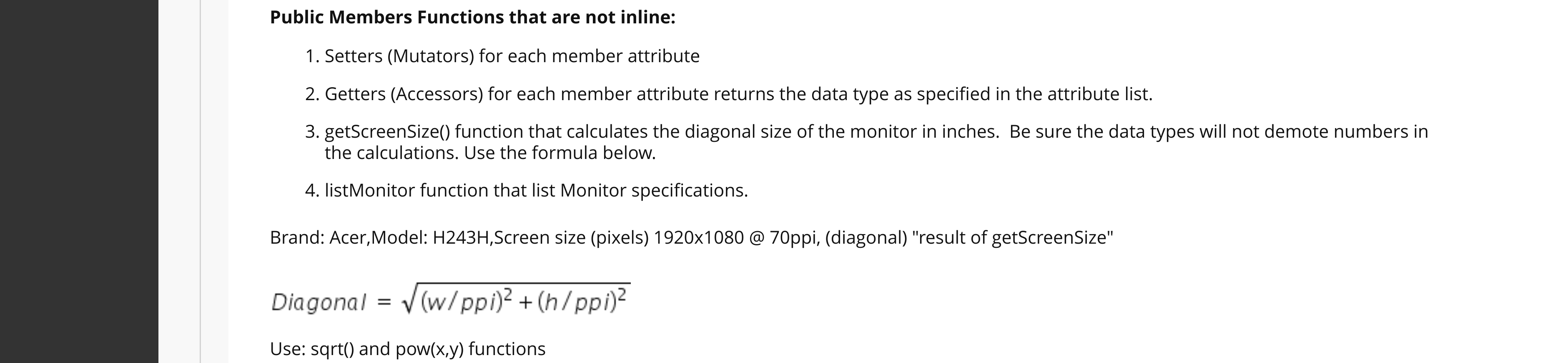 Solved Monitor class - Monitor.cpp Instructions: 2. Code the | Chegg.com