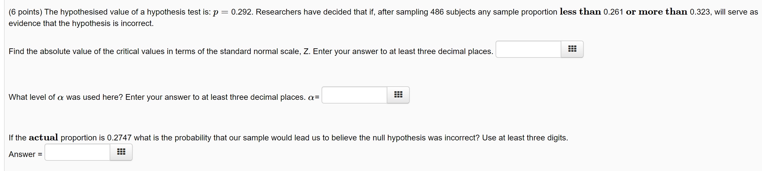 Solved (6 points) The hypothesised value of a hypothesis | Chegg.com