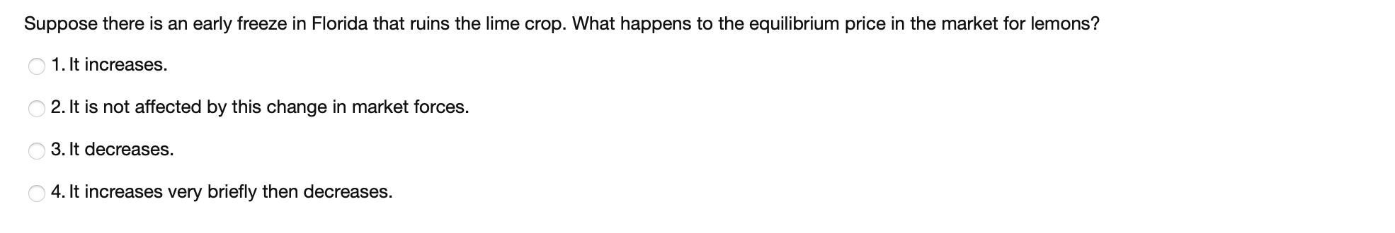 Solved An Increase In Supply A Decrease In Supply A Decrease