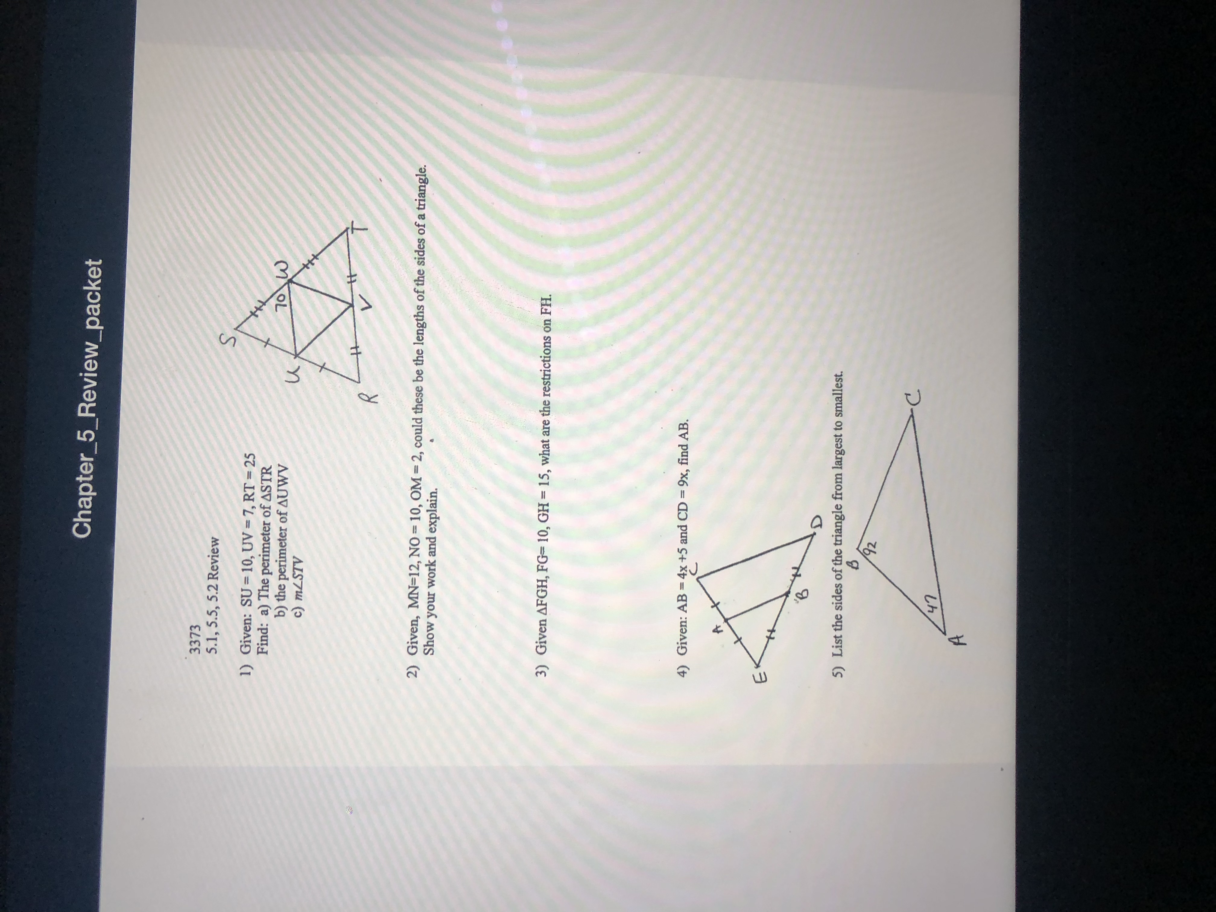 Solved _midsegment_practice 15 Find the missing length | Chegg.com