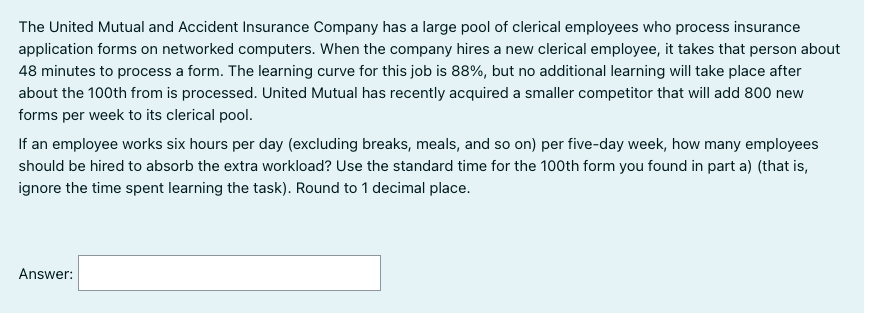 Solved The United Mutual and Accident Insurance Company has | Chegg.com