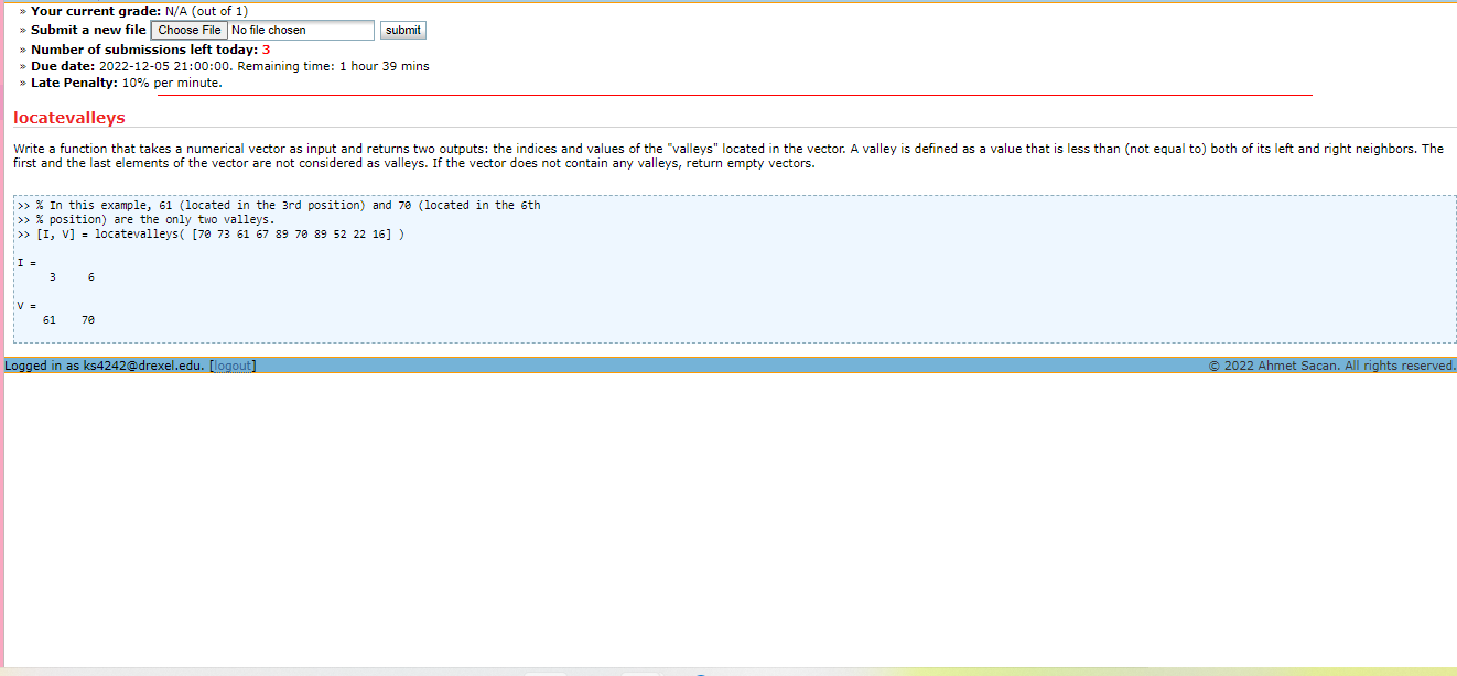 Solved locatevalleys Write a function that takes a numerical | Chegg.com