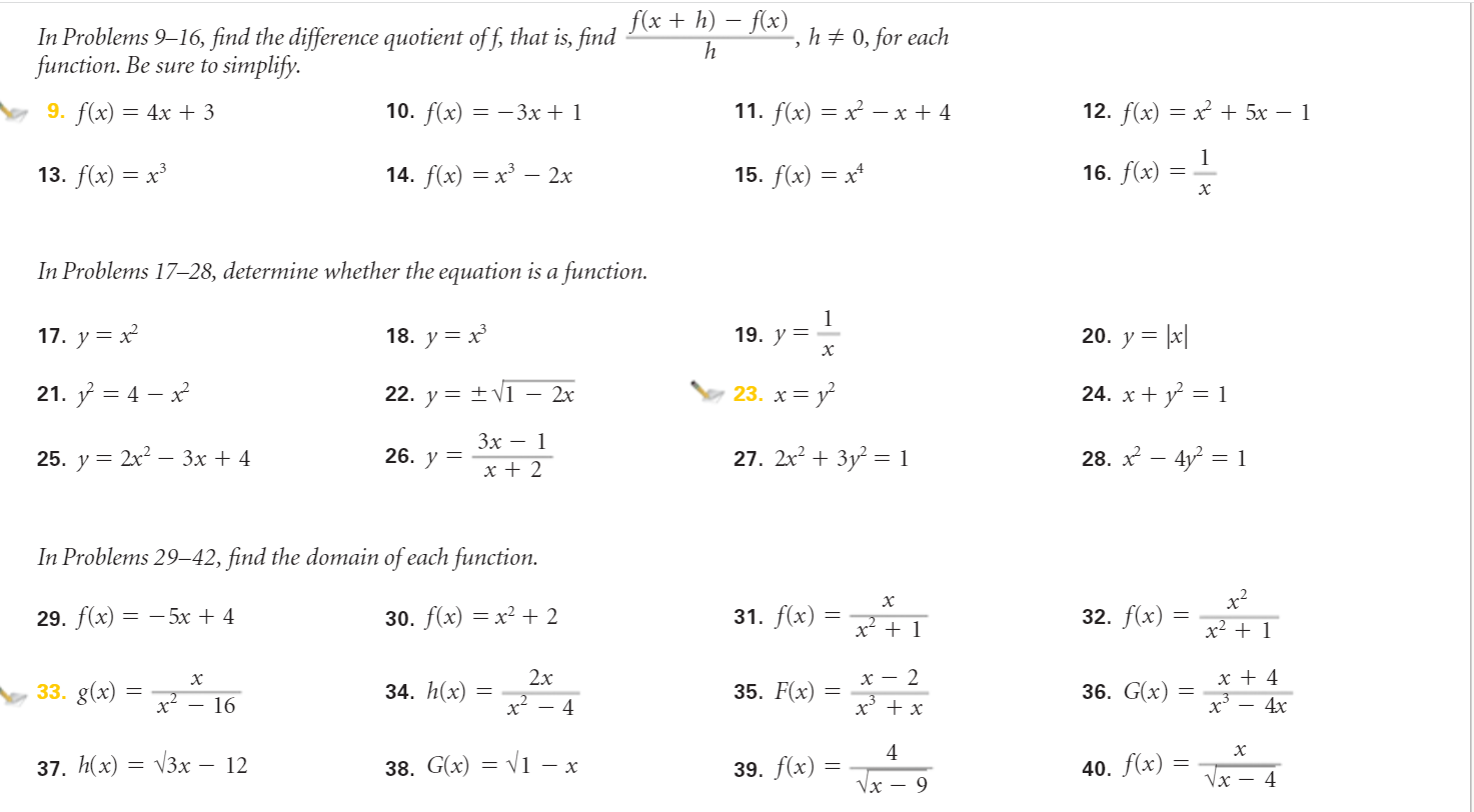 Solved In Problems 9-16, find the difference quotient of f, | Chegg.com