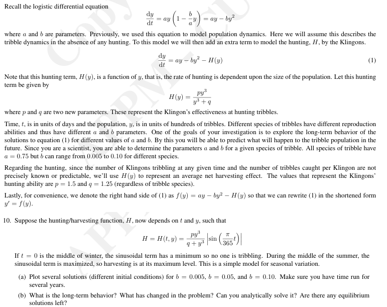 Solved Do code in matlab please Recall the logistic | Chegg.com