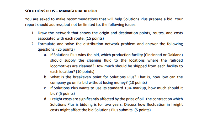 Solved SOLUTIONS PLUS - PROBLEM DESCRIPTION Solutions Plus | Chegg.com