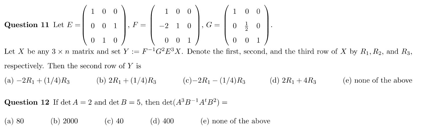 Solved Question 11 Let | Chegg.com