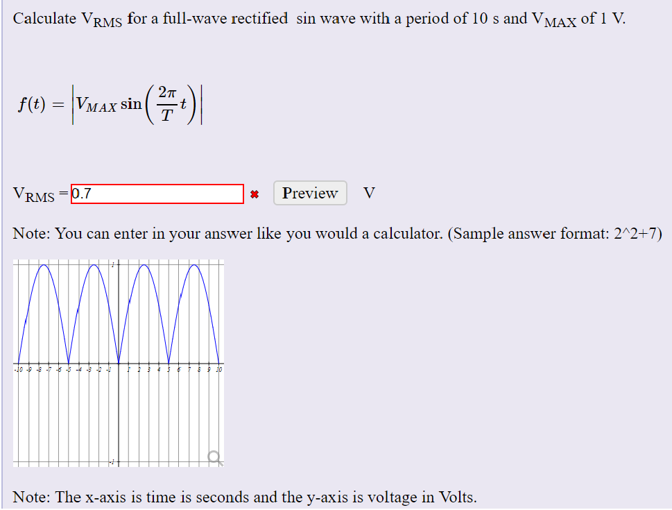 Solved Calculate VRMS for a full-wave rectified sin wave | Chegg.com