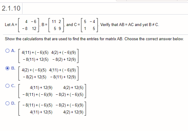 Solved 2.1.1 Question He Compute each matrix sum or product | Chegg.com