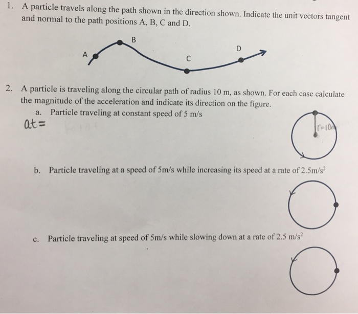 Solved 1. A particle travels along the path shown in the | Chegg.com