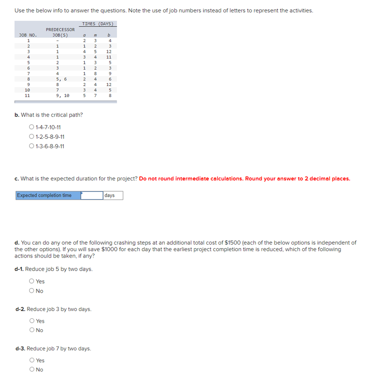 Solved e. What is the probability that the project will take | Chegg.com