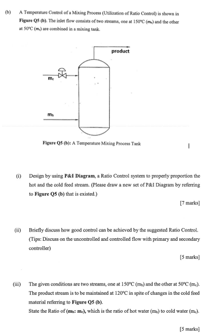 (b) A Temperature Control of a Mixing Process | Chegg.com