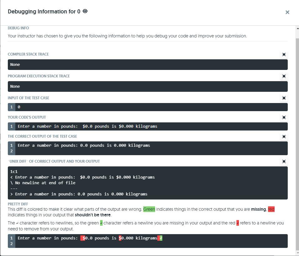 Solved Debugging Information for 0 х 4 DEBUG INFO Your | Chegg.com
