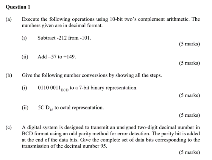 Solved Question 1 (a) Execute the following operations using | Chegg.com
