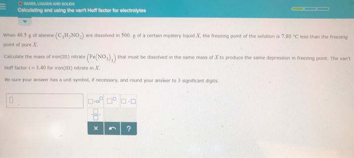 Solved GASES LIQUIDS AND SOLIDs Calculating and using the | Chegg.com