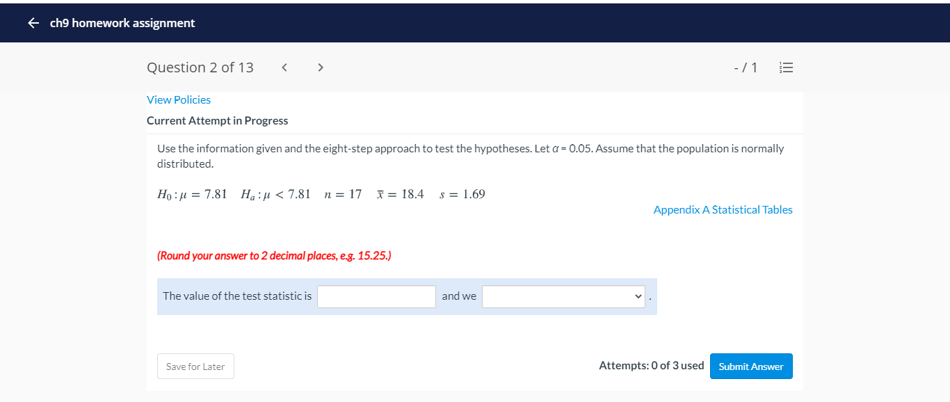 Solved + ch9 homework assignment Question 2 of 13 -/ 15 | Chegg.com