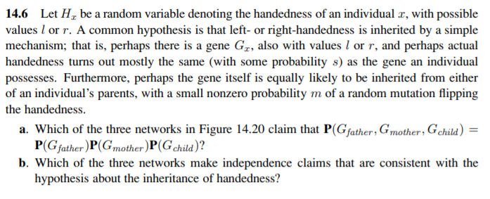 14.6 Let H be a random variable denoting the | Chegg.com