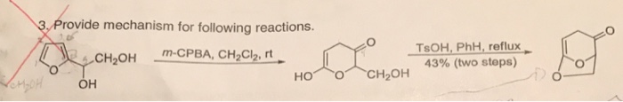 Solved Provide mechanism for following reactions. o TsOH, | Chegg.com