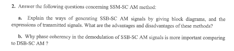Solved 2. Answer the following questions concerning SSM-SC | Chegg.com
