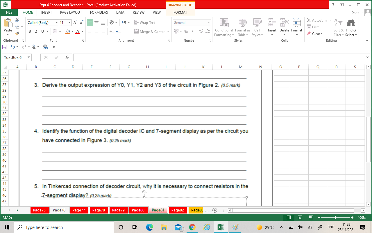 Solved XL ? क 同 x Expt 6 Encoder and Decoder - Excel | Chegg.com
