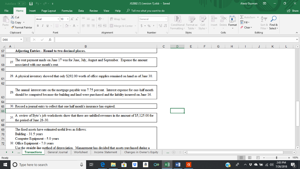 Solved 3 Transaction Description of transaction June 1: | Chegg.com