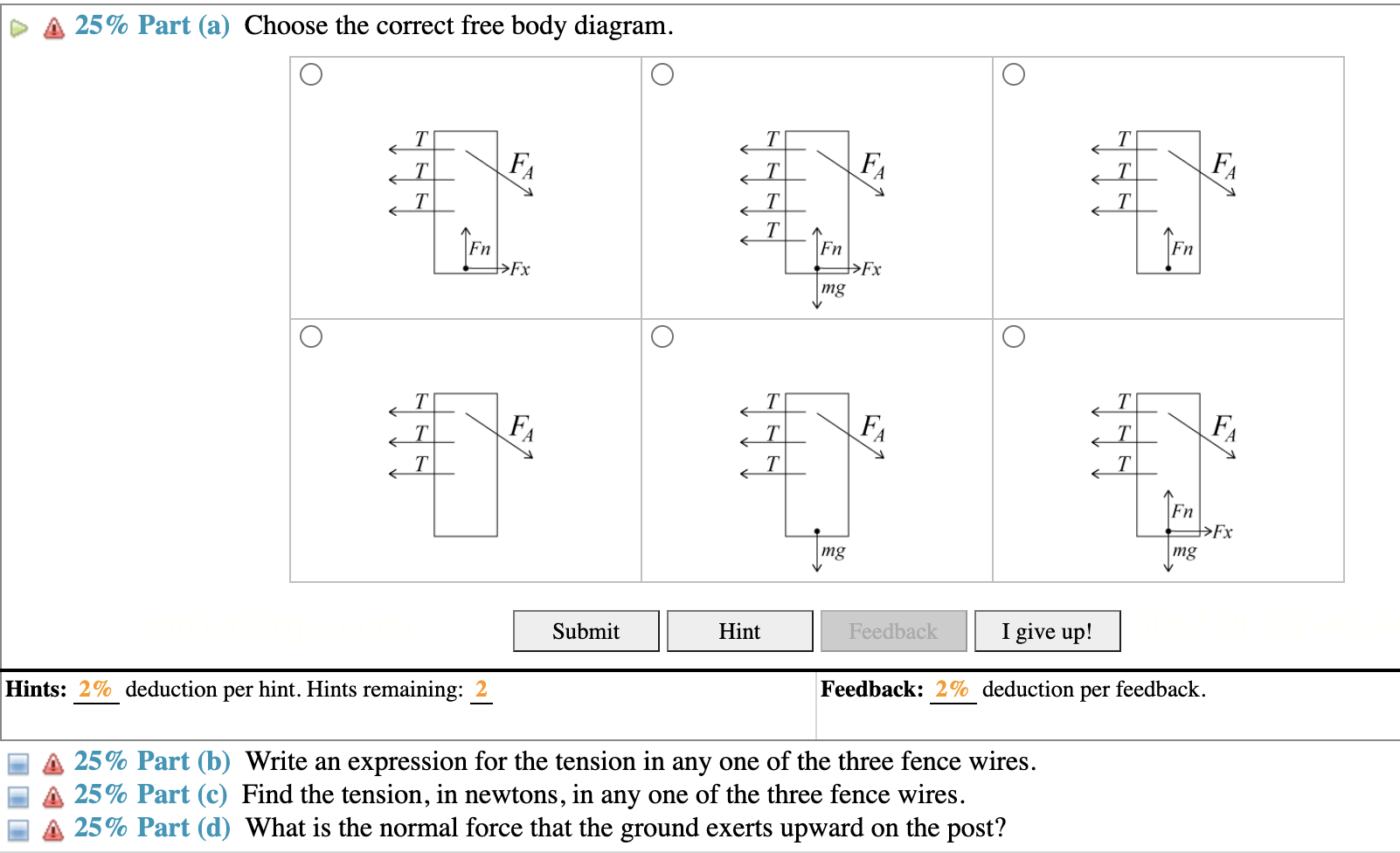 Solved 10 Problem 5 A Fence Post Of Mass M6 Kg