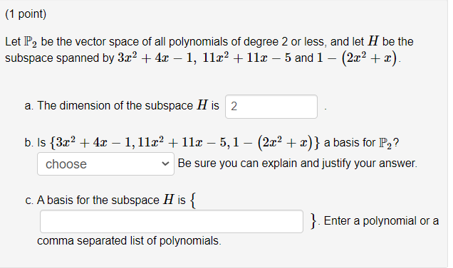 Solved _et P2 be the vector space of all polynomials of | Chegg.com