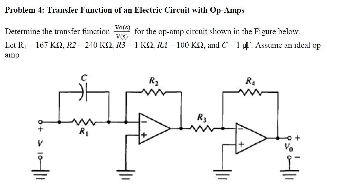 Solved Problem 4: Transfer Function of an Electric Circuit | Chegg.com