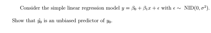 Solved Consider the simple linear regression model y = Bo + | Chegg.com