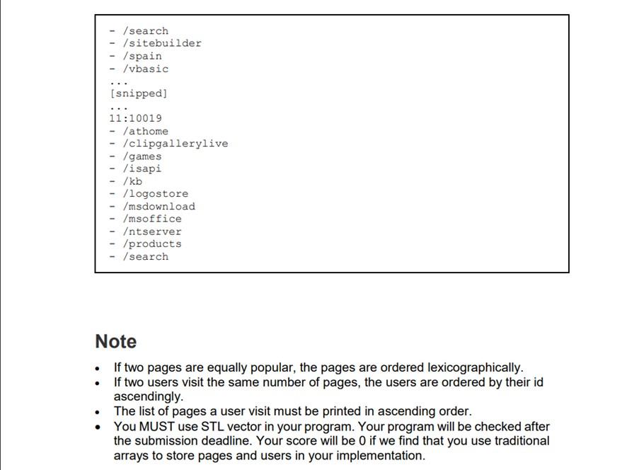 Solved Problem 2: STL - Log Analyzer You are provided with a | Chegg.com