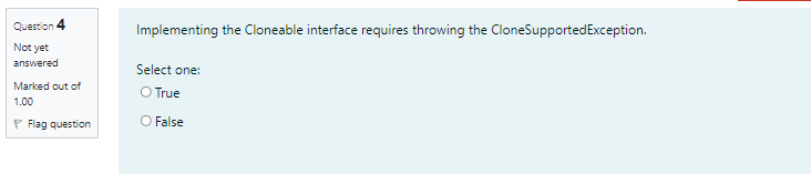 Solved Question 4 Implementing The Cloneable Interface 