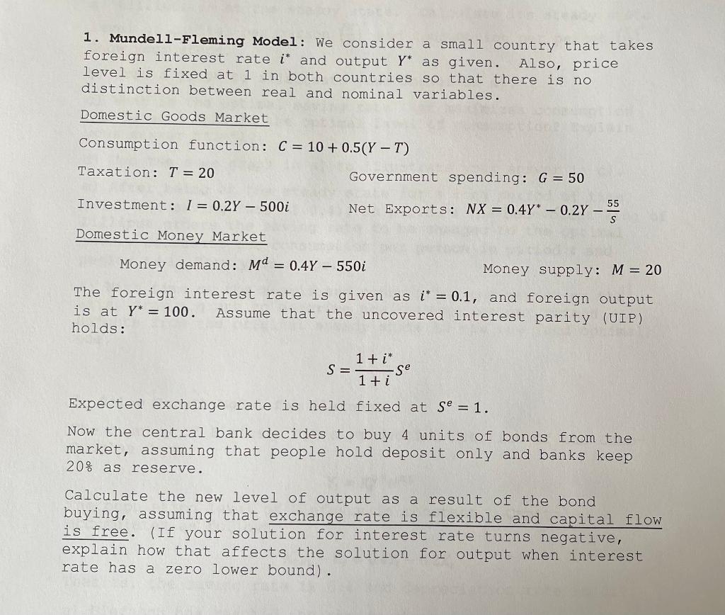 Solved Consumption function: C=10+0.5(Y−T) Taxation: T=20 | Chegg.com