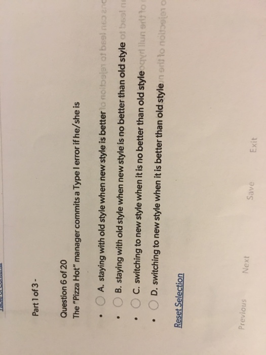 Solved Part 1 of 3- Question 6 of 20 The "Pizza Hot" manager | Chegg.com