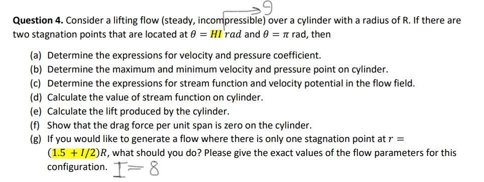 Solved 29 Question 4. Consider a lifting flow (steady, | Chegg.com