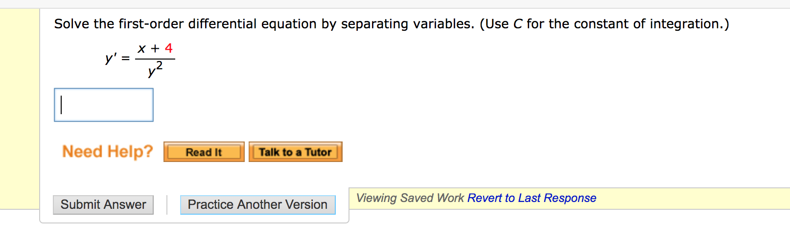 Solved Solve the first-order differential equation by | Chegg.com