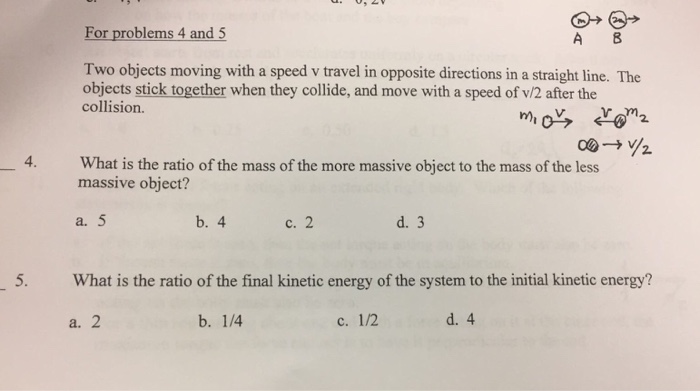 Solved Two objects moving with a speed v travel in opposite | Chegg.com
