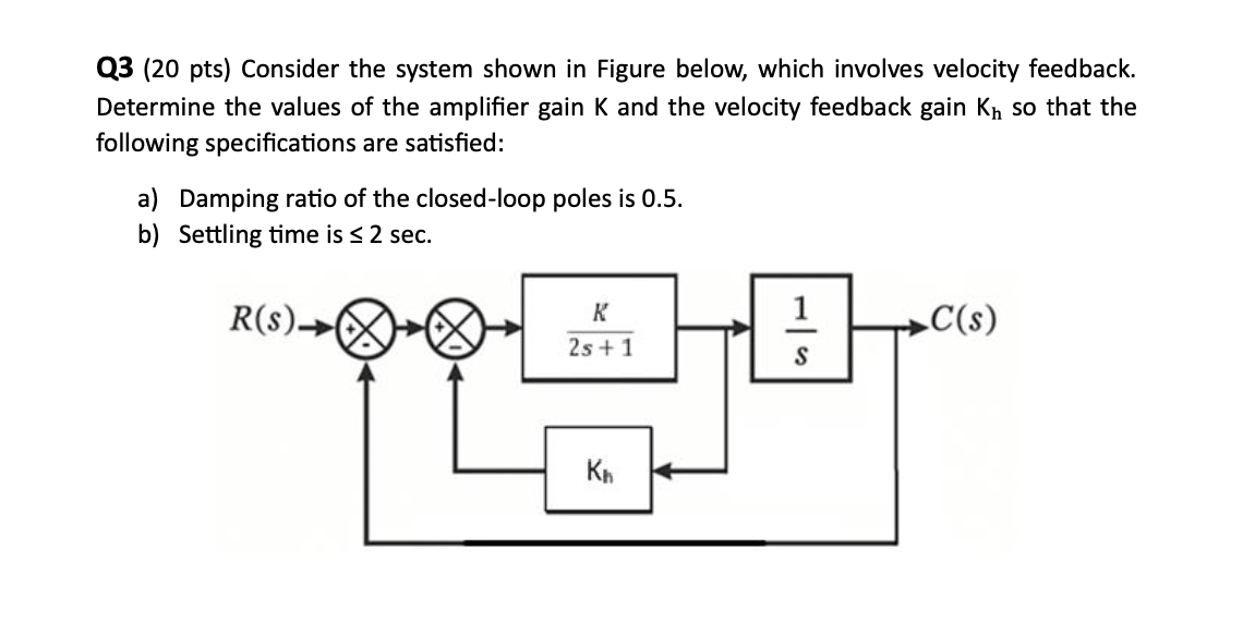 Solved Q3 (20 ﻿pts) ﻿Consider the system shown in Figure | Chegg.com
