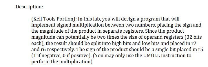Solved Description: (Keil Tools Portion): In this lab, you | Chegg.com