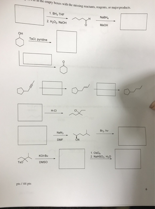 Solved Fill in the empty boxes with the missing reactants, | Chegg.com
