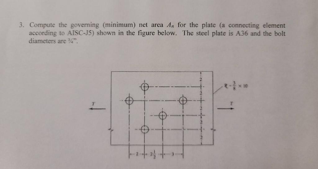 Solved 3. Compute the governing (minimum) net area An for | Chegg.com